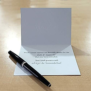 Funeral Sympathy Thank You Cards - 18 Cards and Tuck Flap Envelopes Included For Expressing Gratitude and Appreciation to Friends, Family, Loved Ones