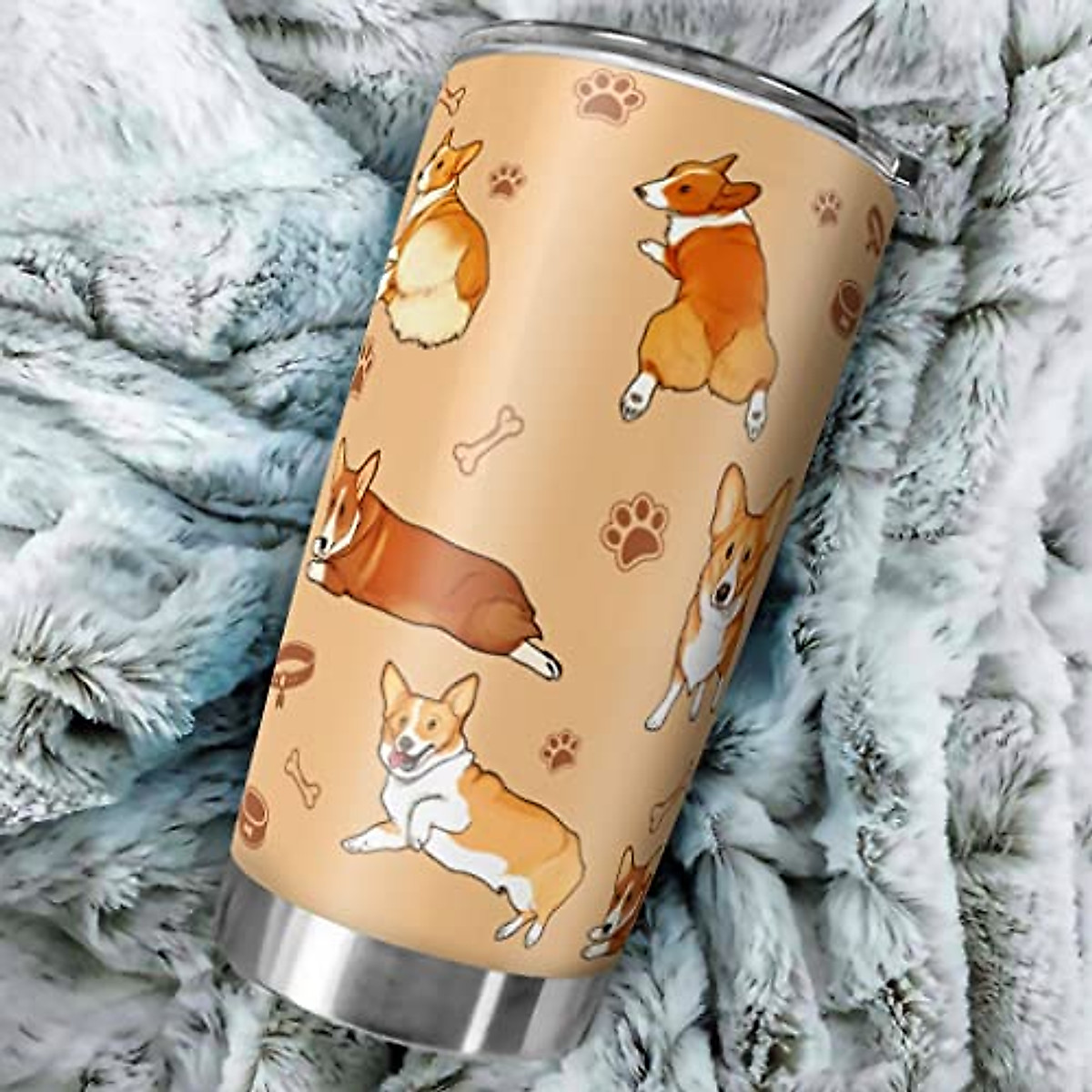 WmhrYpzhL Corgi Dog Travel Mug Cute Dog Coffee Mug Stainless Steel Insulated Tumbler For Ice Drinks＆Hot Beverage Gifts Corgi