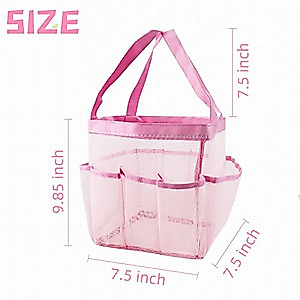 Mesh Shower Caddy Portable,Shower Tote,8 Pockets College Shower Caddy Shower Bag for Bathroom Dorm Gym Travel