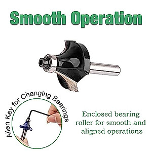 BATOCA 1/4“ Shank Router Bits Set of 15 Pcs, Tungsten Carbide Router Bits Set for Woodworking Project, Solid Woods, Hard Woods, Chipboard, MDF, DIY, and Carpenter