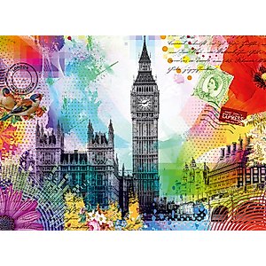 Ravensburger London Postcard 500-Piece Jigsaw Puzzle for Adults | Vibrant & Unique London Scene | Perfect Interlocking Fit | Long-Lasting Quality | Ideal for Ages 12 & Up