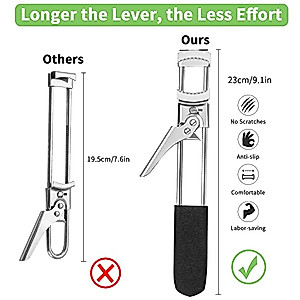 Jar Opener for Weak Hands, Jar Lid Opener for Senior Arthritis, Adjustable Stainless Steel Bottle Open Tool+Rubber Gripper Pad, Longer Handheld Canning Jar Opener Effortless for Any-Size Caps…