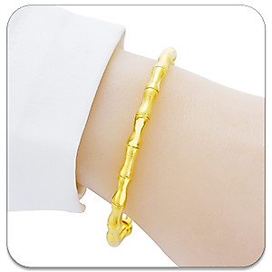 PEAS 18K Gold Plated Jewelry Adjustable Bracelet Cuff Bracelet(Gold)