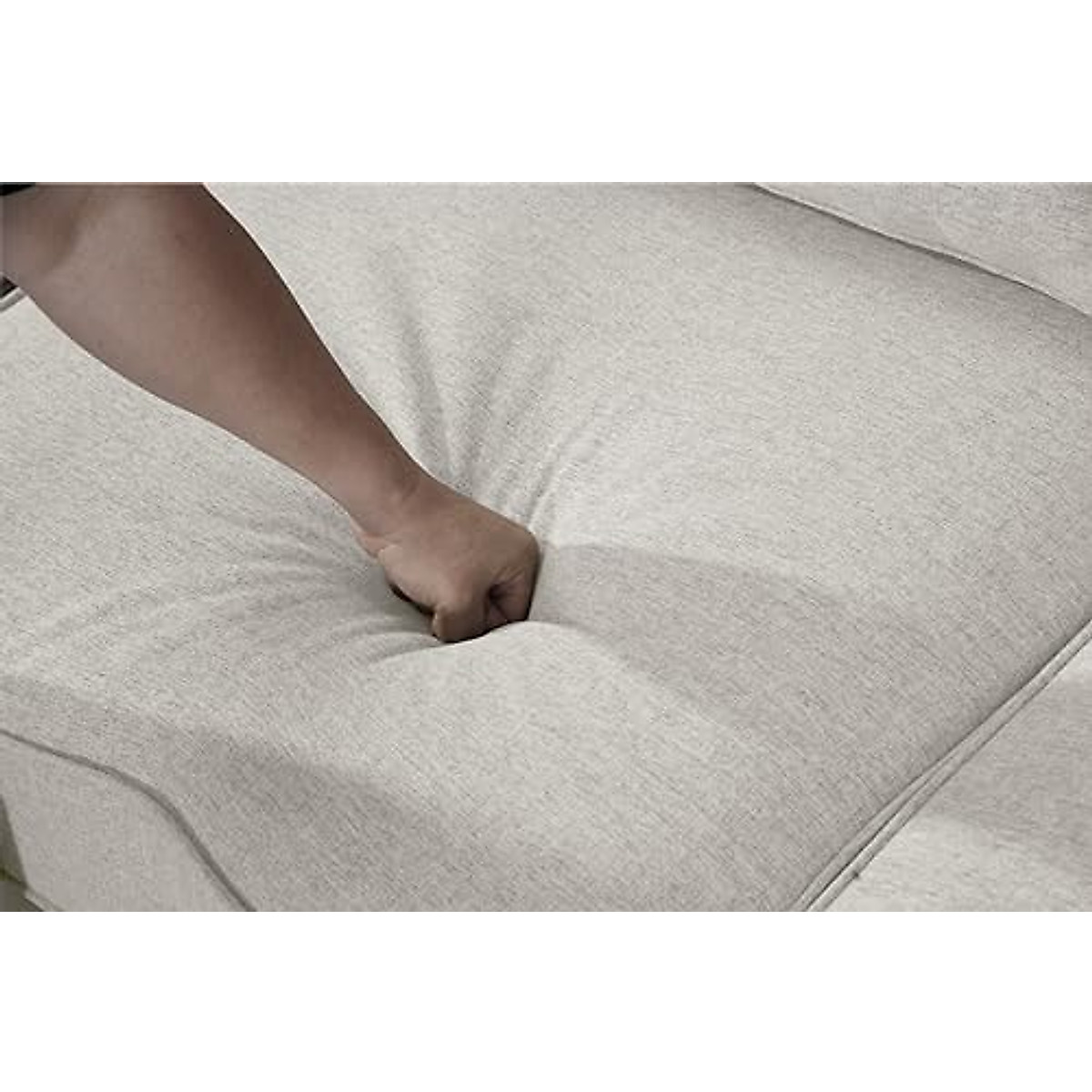 Legend Vansen 137'' Reversible Flexible Combination Modular Sofa Couche with Ottoman Sectional, Cream