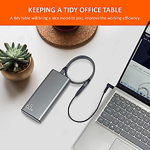 RAINSUNG USB-C to Smart Blue Tip Adapter Charging Cable for HP Laptop 19.5v 45w 65w, Female USB C Converter Power Charger Adapter Cord for X360 Pavilion Envy Spectre Elitebook 840 ProBook