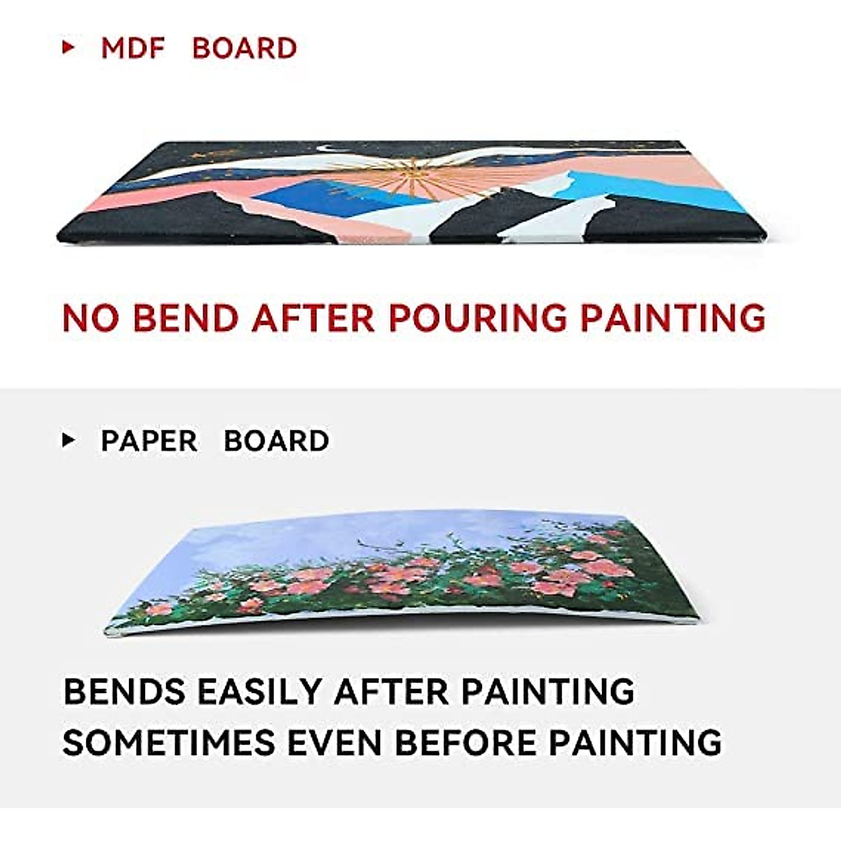 Transon 3x5 Artist Canvas for Painting MDF Board Painting Canvas No Warping 12Pack Acid-Free Primed