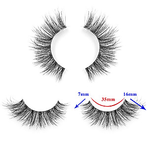 IFLOVEDEKD 10 Pairs 100% Handmade Fake Lashes Clear Band Fake Eyelashes 3D Wispy Lashes Fluffy Eye Lashes Natural Look Reusable Lashes Short Natural False Lashes Soft Mink Lashes Fluffy
