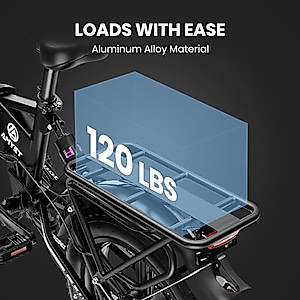 AMYET EB20 Electric Bike for Adults 1000W/ Peak 1500W Motor 48V/13AH Removable LG Battery Folding EBike Dual Shock Absorber Suspension 20''Fat Tire Ebike Electric Bike (Black)
