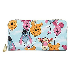 Loungefly Disney Winnie The Pooh Balloon Friends Zip Around Faux Leather Wallet