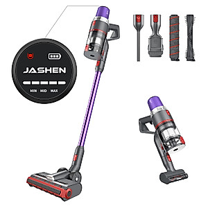 JASHEN V16 Cordless Vacuum Cleaner,Powerful Stick Vacuum with 26Kpa Suction Rechargable Battery for Up to 45 min Runtime,10 in 1 350W Handheld Vac Perfect for Carpet Hardwood Floor