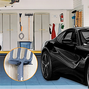 HUHOLE Screw in U Hook, Black, 16PC, Shovel Holder Wall Mount, U Hooks for Hanging Garden Tools