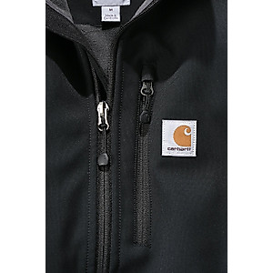 Carhartt Men's Rain Defender Relaxed Fit Heavyweight Softshell Jacket, Black, Medium