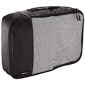 Amazon Basics 4 Piece Packing Travel Organizer Cubes Set - Medium, Black