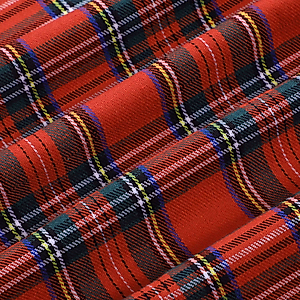 2 Pcs Christmas Buffalo Plaid Fabric Buffalo Checked Cloth Yarn-Dyed Red Black Tartan Gingham Craft Fabric for Sewing DIY Xmas Festival Decorations (28 x 36 Inch)