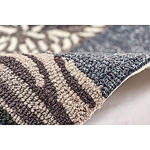 Liora Manne Frontporch Indoor Outdoor Rug - Novelty Design, Hand Hooked, Weather Resistant, UV Stabilized, Foyers, Porches, Patios & Decks, Owls, 2' x 3'