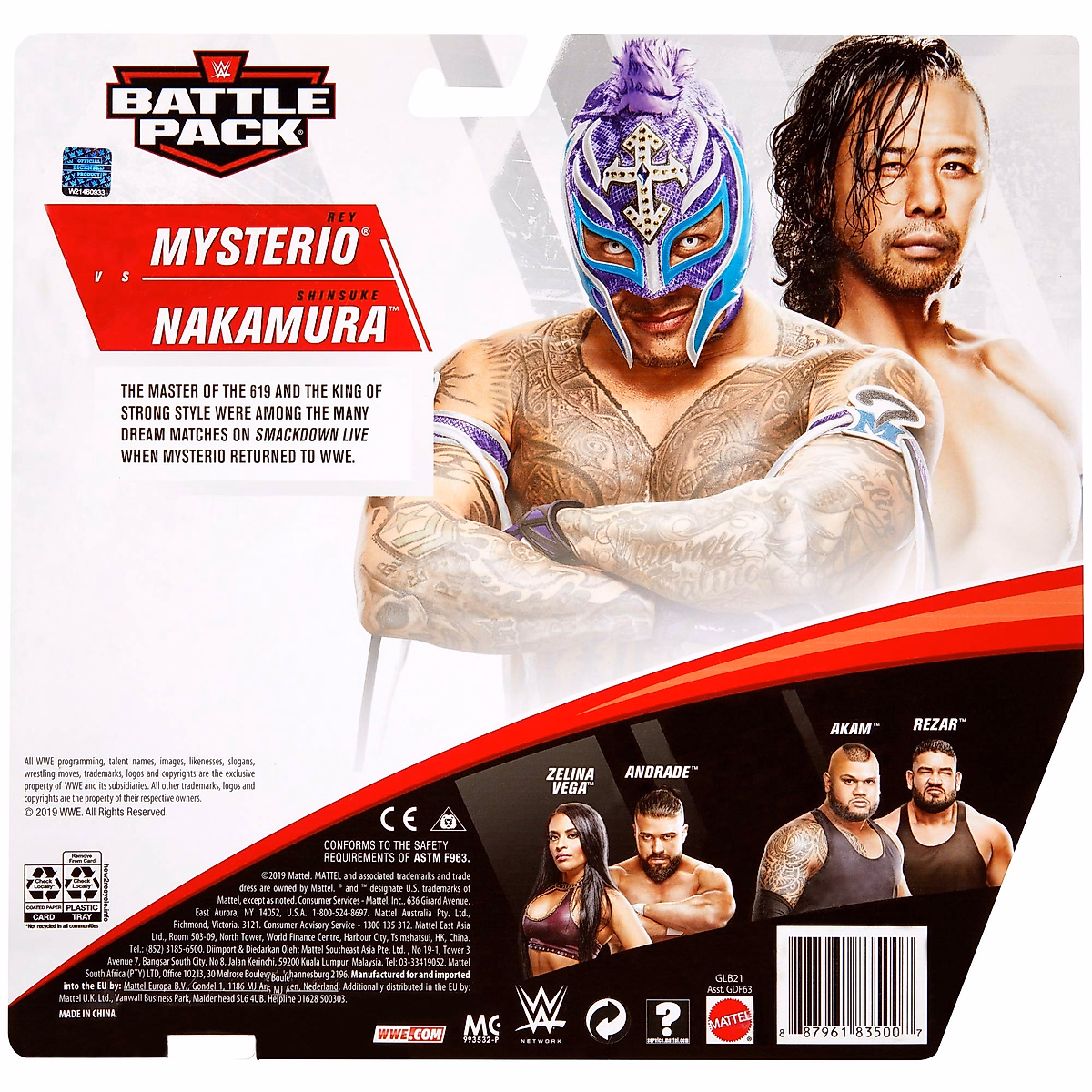 WWE Rey Mysterio vs Shinsuke Nakamura Battle Pack Series #62 with Two 6-inch Articulated Action Figures & Ring Gear