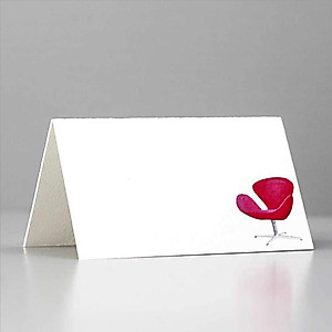 Place Cards with Mid Century Modern Iconic Design Chairs for Dinner Parties, House Warming and Special Events. Table Tent Style, Scored for easy folding. Available in Pkgs of 12 / 24 / 36 (12)