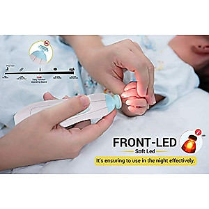 Baby Nail Trimmer File Electric - [Upgraded] Safe Nail Clippers with 12 Units Gift for Newborn Toddler Kids or Women Toes and Fingernails, Care, Polish and Trim, AA Battery Operated (Not Include)