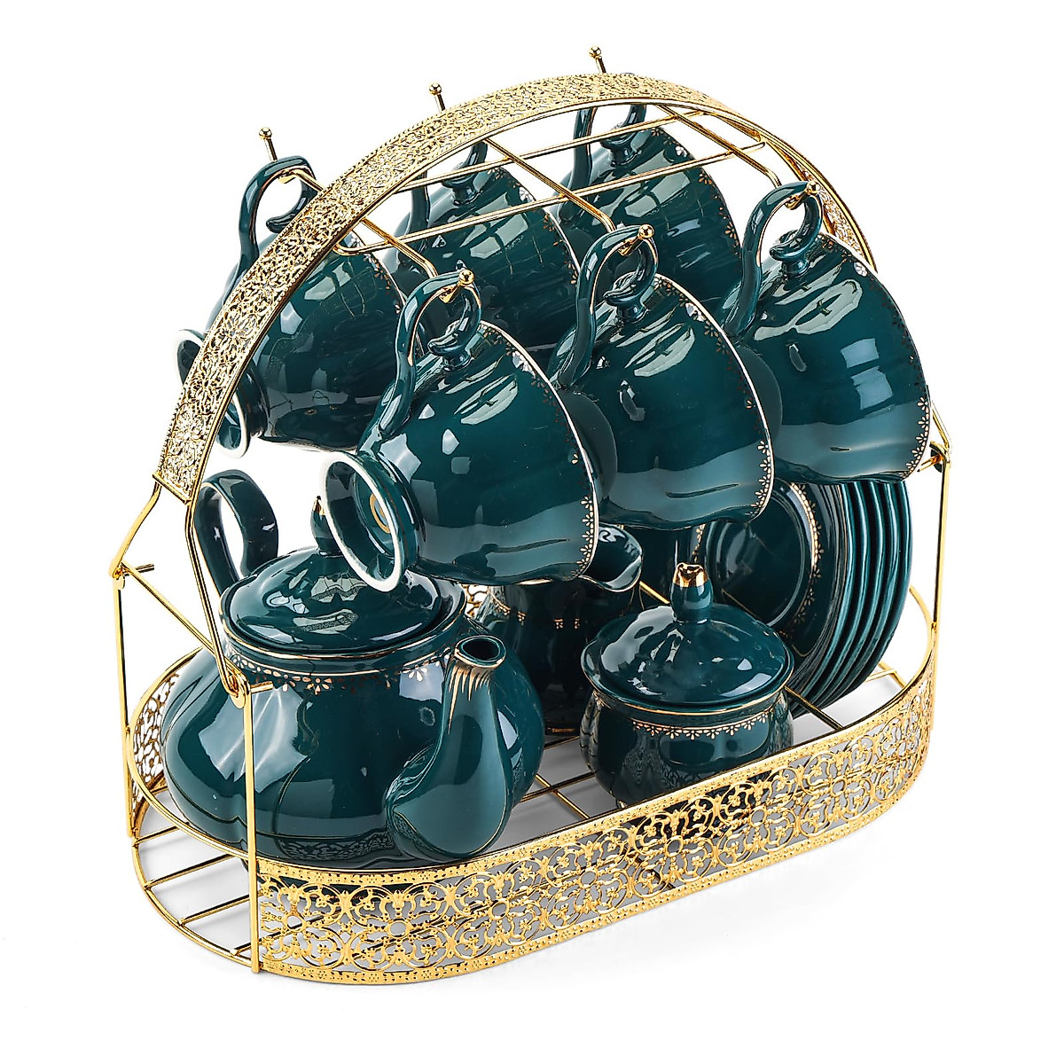 CHENP.HMC Coffee Mug Holder Mug Holders for Counter Coffee Rack Cup Holder Stand Dishes Organizer Steel Wire Rack Display Stand Service for Tea Cups