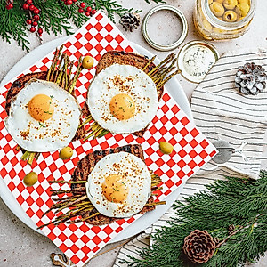 Hslife 180 Sheets Checkered Dry Waxed Deli Paper Sheets, Paper Liners for Plasic Food Basket, Wrapping Bread and Sandwiches(11.6''x11.6'',6 Colors)