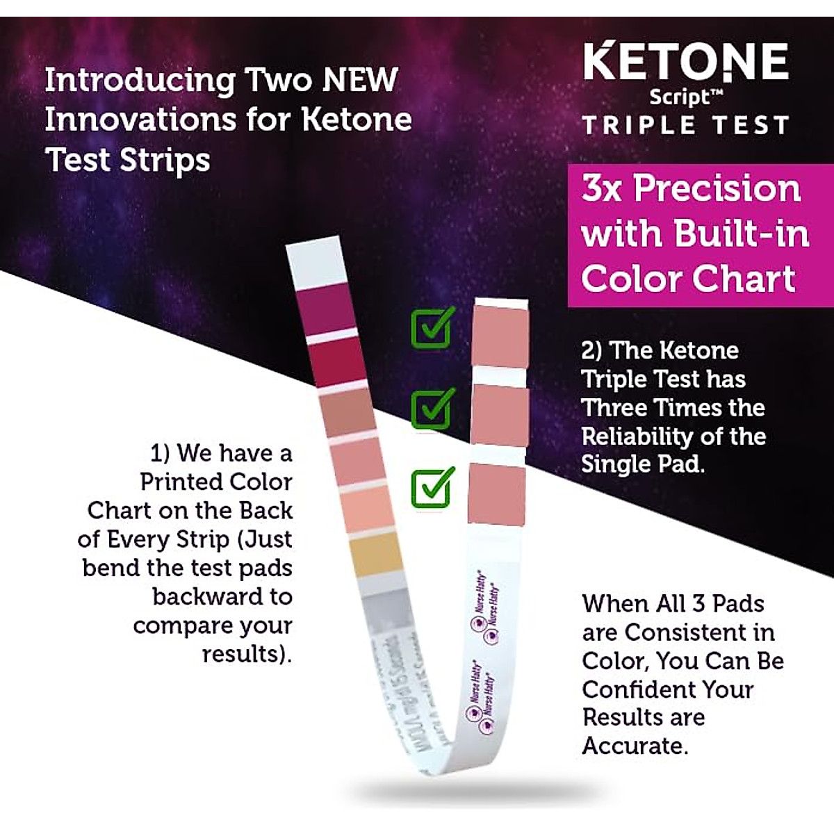 Nitroprusside, Ketones (Urinary, Non-Quant.) - Nurse Hatty Ketone Script Ketone Test Strips; URS-1K Ketone Test 250ct.