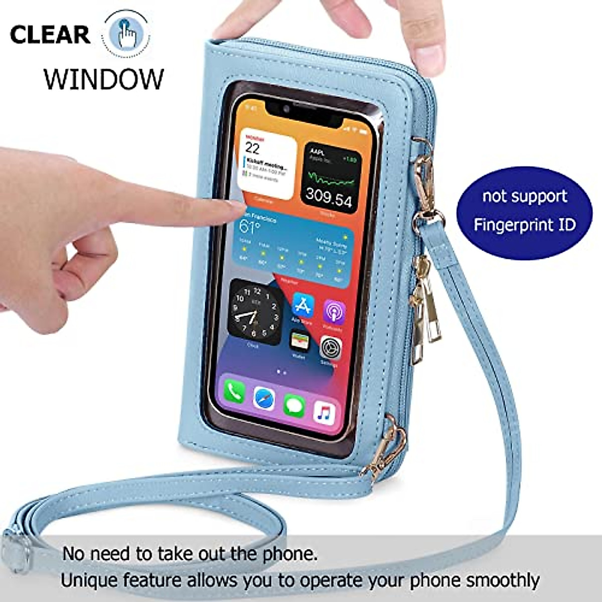 SMITH SURSEE Wallet Purse for Women Credit Card Holder with RFID, Small Crossbody Purse Phone Bag Wristlet Clutch 2 Straps