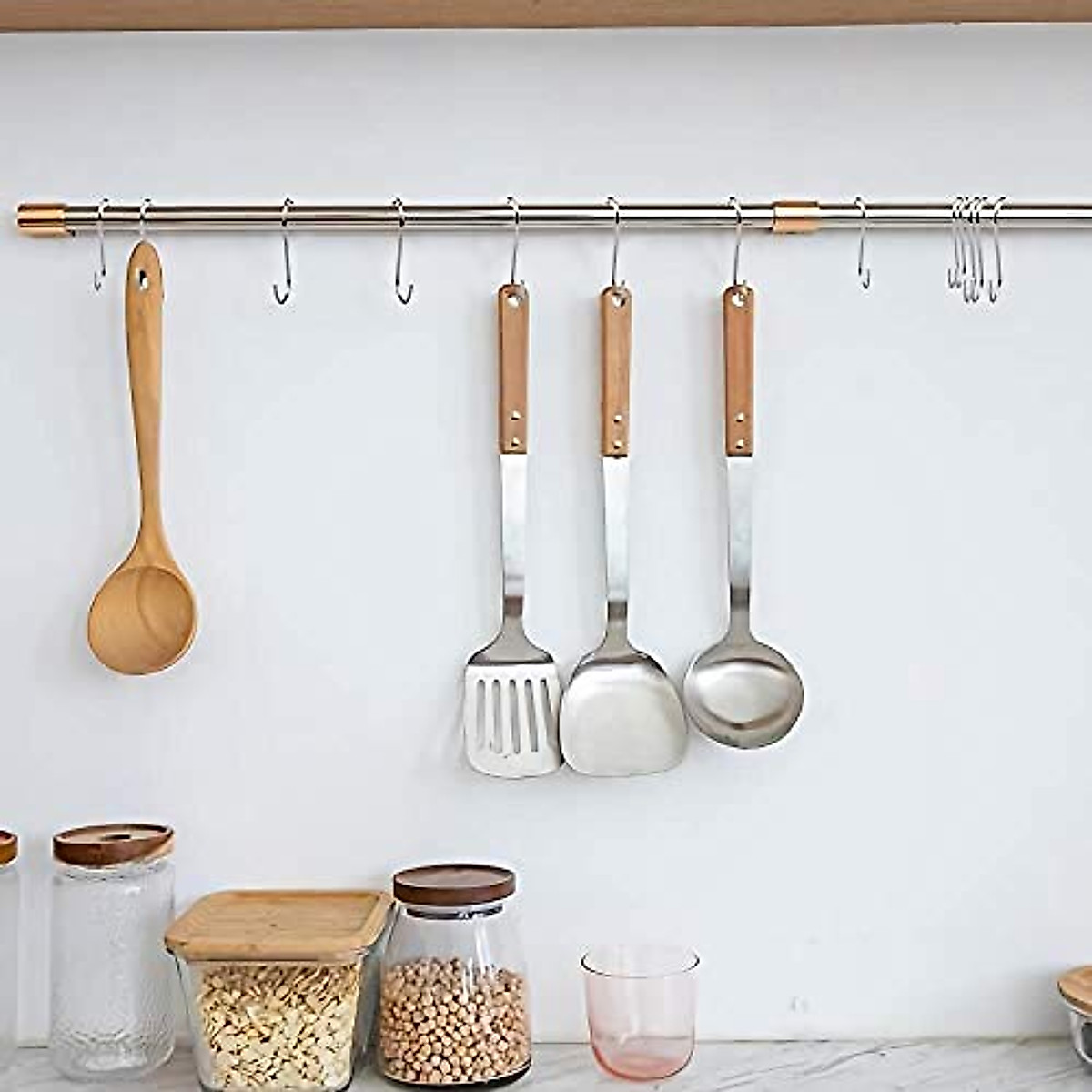 S Hooks for Hanging, Stainless Steel S Hooks, S Shaped Heavy Duty Hanging Hanger Closet Hooks for Jeans, Kitchen, Bathroom, Plants, 10 Pack, 4.3"