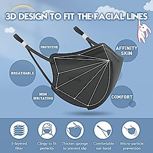 WWDOLL Kids KN95 Face Mask 50 Pack, 5-Layers Breathable KN95 Masks for Children, Gray