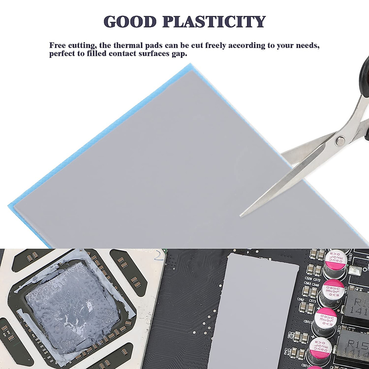 Thermalright Thermal Pad Silicone Thermal Pads 12.8 W/mK, Non Conductive Heat Resistance High Temperature Resistance for Laptop Heatsink/GPU/CPU/LED Cooler Gray (2.5mm)