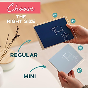 100 Navy Blue Thank You Cards with Envelopes & Stickers | Classy Thank You Notes Bulk Box Set | Large Professional Looking 4” x 6" Cards Perfect for Business, Graduation, Baby Shower & Wedding