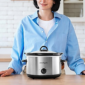 Crock-Pot 4.5 Quarts Manual Design Series Slow Cooker with 3 Manual Heat Settings Cooks Meals for 4 Plus People with Removable Stoneware Bowl, Silver
