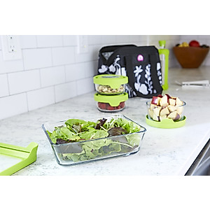 Anchor Hocking TrueSeal 1-Cup Glass Food Storage Container with Airtight Lid, Green