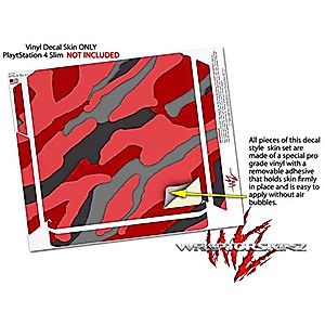 Vinyl Decal Skin Wrap compatible with Sony PlayStation 4 Slim Console Camouflage Red (PS4 NOT INCLUDED)