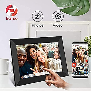 FRAMEO Digital Photo Frame WiFi 10.1 Inch HD IPS LCD Touch Screen, 16GB Memory, Auto-Rotate, Wall-Mountable, Easy Setup to Share Photos & Videos via Free App from Anywhere