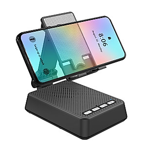 VIGROS Cell Phone Stand with Wireless Bluetooth 5.2 Speaker for Desk Anti-Slip Base HD Stereo Sound for Home and Outdoors with Speaker Compatible with iPhone Cell Phone Tablets