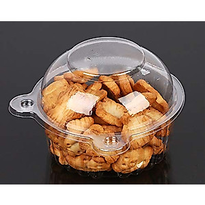 i-CHONY Individual Cupcake Container - 100pcs Cupcake Holder Plastic Disposable Clear Dome Single Cupcake Carrier Holder Muffin Individual Small Container Cases Box Cups