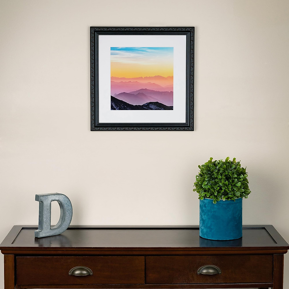 ArtToFrames 16x20 inch Black with Beads Wood Picture Frame, WOMD10188-16x20