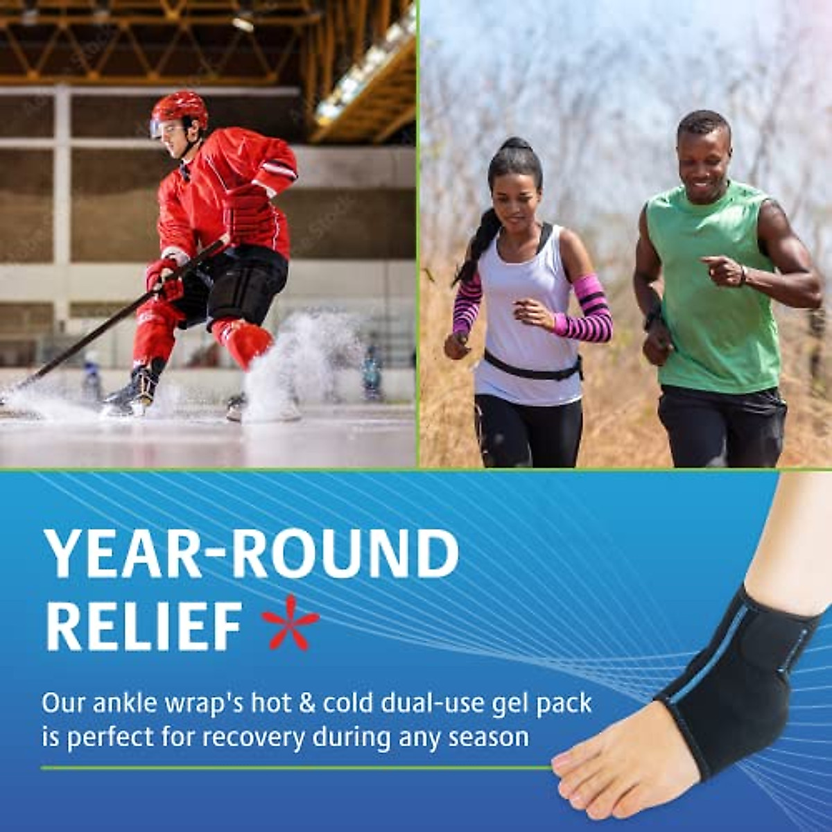 TheraPAQ Ankle and Foot Ice Pack Wrap -Small Reusable, Compression Hot and Cold Gel Pack for Relief from Pain Heel Discomfort, Foot Swelling, Surgery for Athletes and Elderly -Pregnancy Must Haves