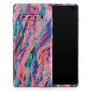 DesignSkinz Liquid Abstract Paint Remix V17 Protective Vinyl Decal Wrap Skin Cover Compatible with The Samsung Galaxy S20 (Screen Trim & Back Glass Skin)