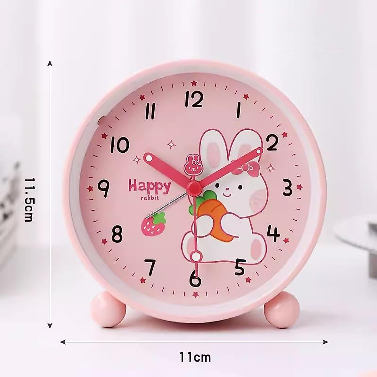 GRFIT Alarm Clocks Loud Alarm Clock, 4 Inch Silent Non-Ticking with Night Light, Kids Alarm Clocks for Bedrooms Bedsid Bedside Clock (Color : Brass)