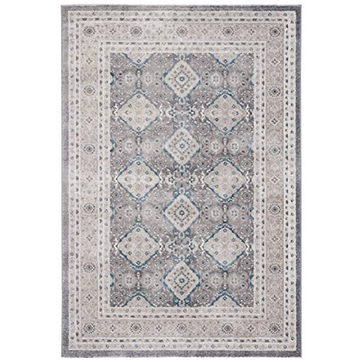 SAFAVIEH Sofia Collection 9' x 12' Light Grey/Beige SOF366B Vintage Oriental Distressed Non-Shedding Living Room Bedroom Dining Home Office Area Rug