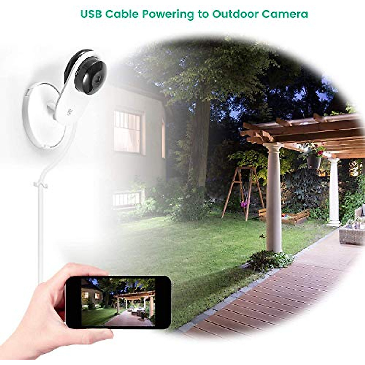 Smays 25ft Extension Cord Replacement for Wyze Cam Pan V2 V3, Yi Home Camera, Micro USB Cable 8M Long White (3-Pack)