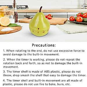 Agatige Kitchen Timer, 60 Minutes Mechanical Kitchen Timer Pear Shaped Manual Timers Countdown Timer Cooking Timer Loud Alarm Timer for Kitchen Cooking Baking Housework Labs Timing