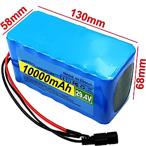 BaYte 24V 10Ah 7S3P E-Bike Lithium-ion Battery Pack 18650 for Electric Bicycle Moped Balancing Scooter with 29.4V 2A Charger,T Plug