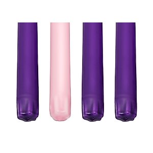 Advent Candles with Words Love, Peace, Hope, Joy On The Candles - Christmas Advent Candle Set of 4 for Advent Rings and Advent Wreaths- Premium Hand Made - Self Fitting End - for Church Advent Wreath