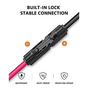 NEOQOQO 6 in 1 Solar Panel Connectors Extension Cable, 14AWG Solar Panel Female and Male Connectors to XT60 Anderson 4 Different DC Adapter Cables for Solar Panel & Power Station