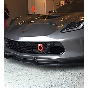 Xotic Tech Sport Track Racing Style CNC Aluminum Screw-on Tow Hook Front Bumper Compatible with Mazda 3 6 CX-5 MX-5 or Cadillac XLR or Chevrolet Corvette (Red)