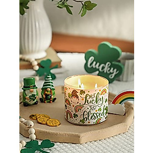 St. Patrick’s Day Eucalyptus Mint Scented Candle 3 Wicks Large Jar, 14 oz