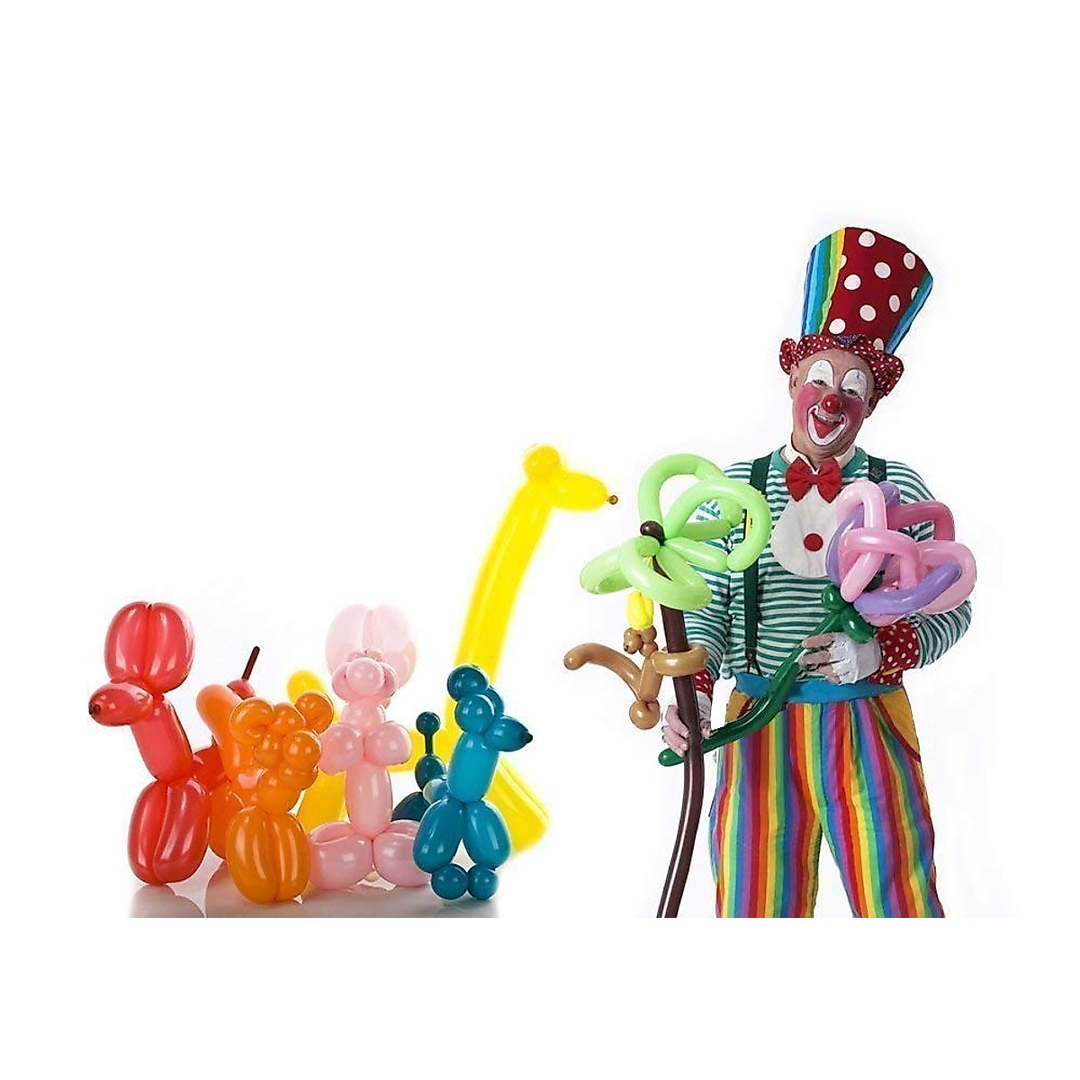 Koogel 400PCS 260Q Twisting Animal Balloons Assorted Color Thickening Latex Twisting Modeling Long Magic Balloons for Animal Shape Weddings, Birthdays Clowns, Xmas Presents