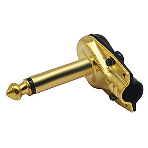 zdyCGTime DIY 6.35MM 1/4" Mono Male 90 Degree Right Angle Pancake Style Plugs Connectors for Speaker,Patch Cable,Snakes Golden Plated TS Male Mono 1/4 Inch Phono 6.35mm Phone Microphone Plug(4 pack)